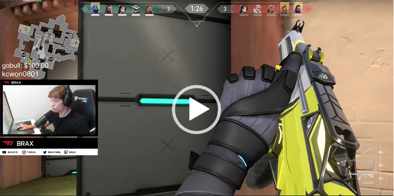 【brax】プロチームT1のbrax氏による4killクリップ｜ヴァロラントまとめ速報