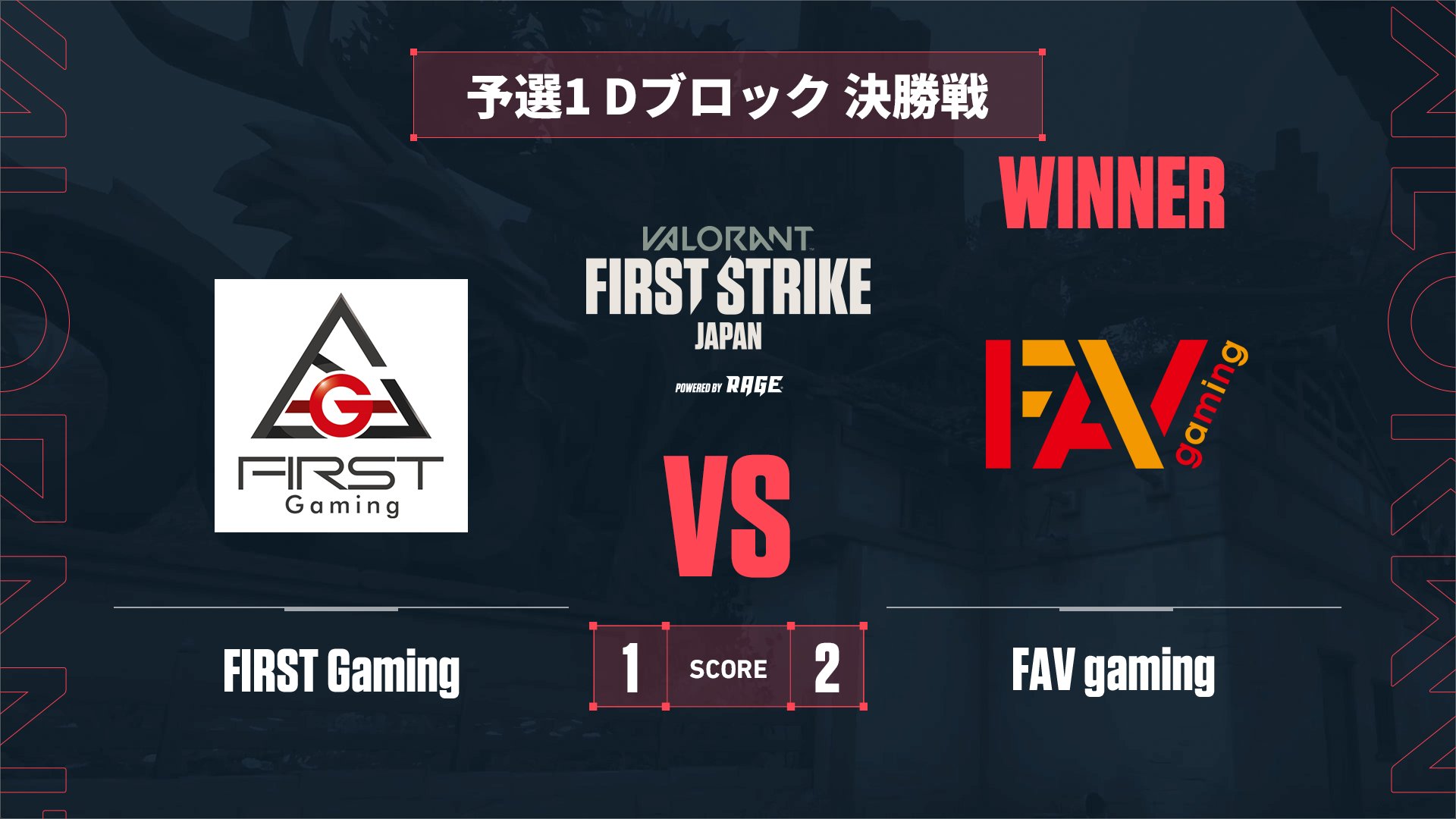 【First Strike】予選1 Dブロック決勝戦 FAV vs FGの選手・みんなの反応、FGは将来有望だね｜ヴァロラントまとめ速報